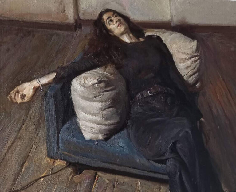 Young woman looking up | George Rorris, Painter - Official Website